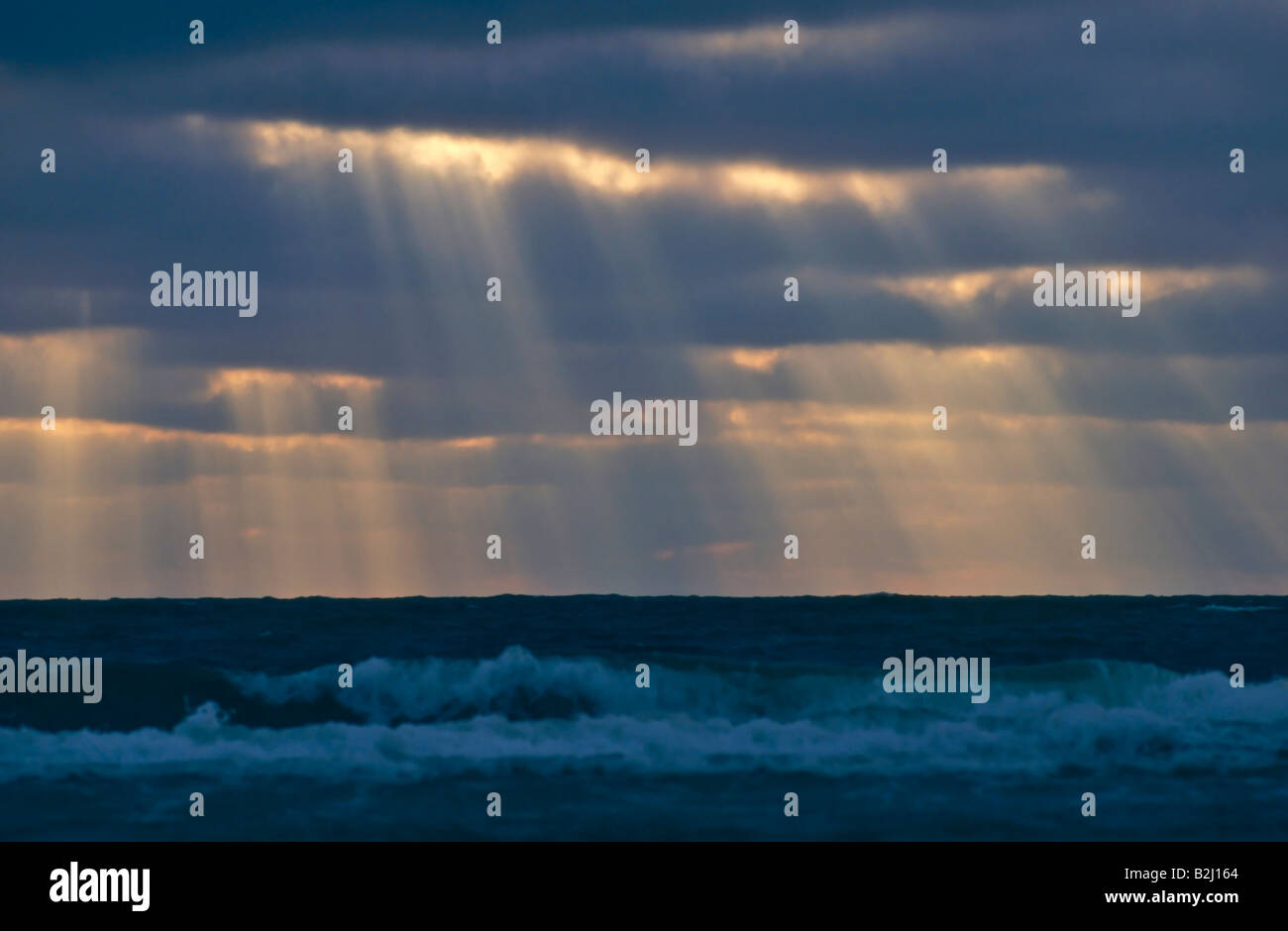sunset sunbeams surf coast sylt north frisia north frisan island ...