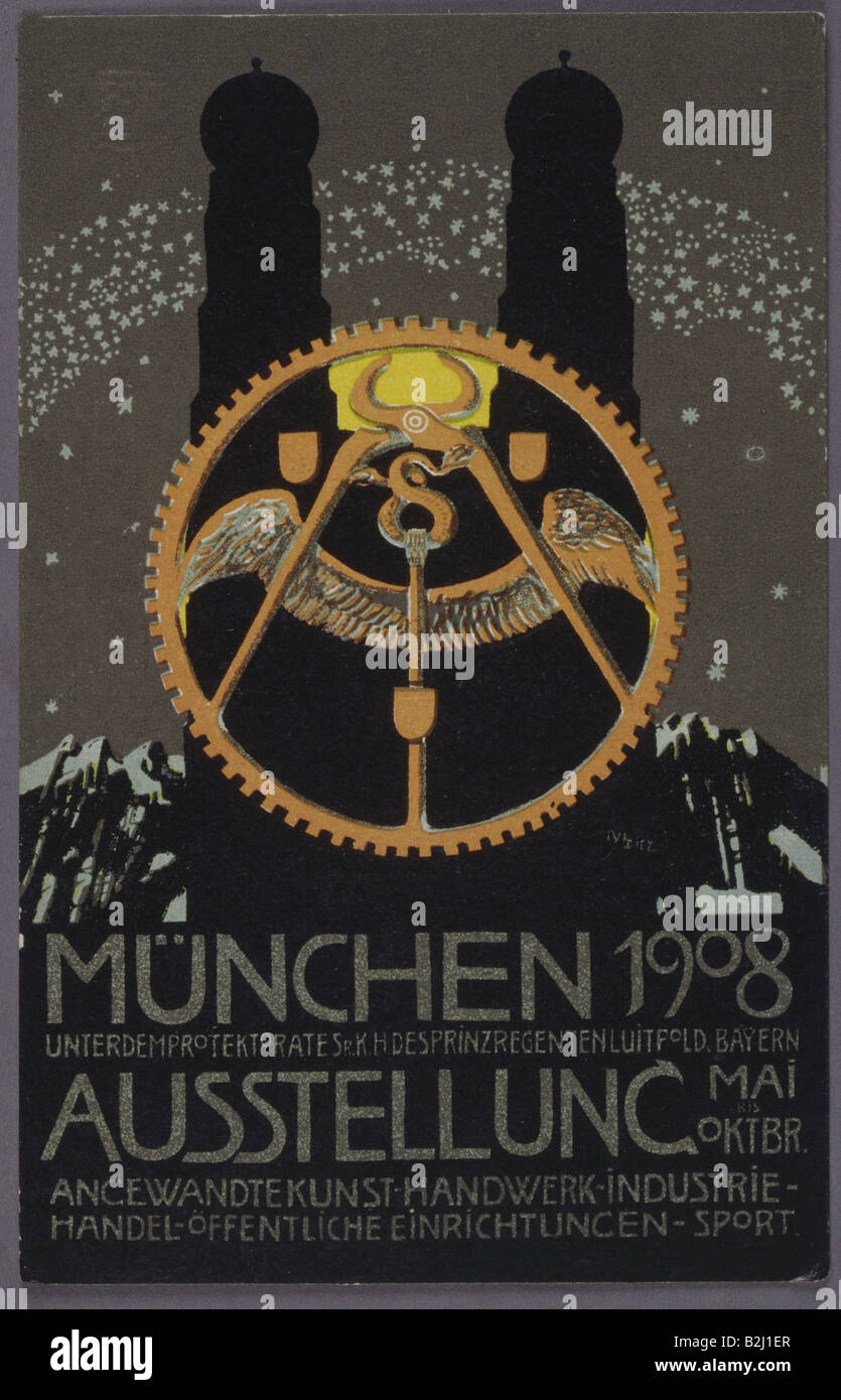 exhibitions, "München 1908", poster Stock Photo - Alamy