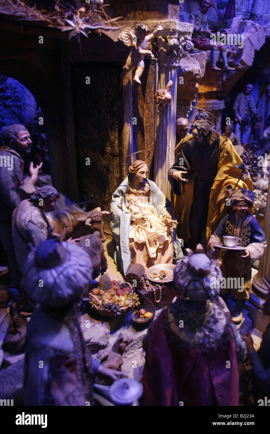 jesus christ nativity scene in church, rome italy Stock Photo - Alamy