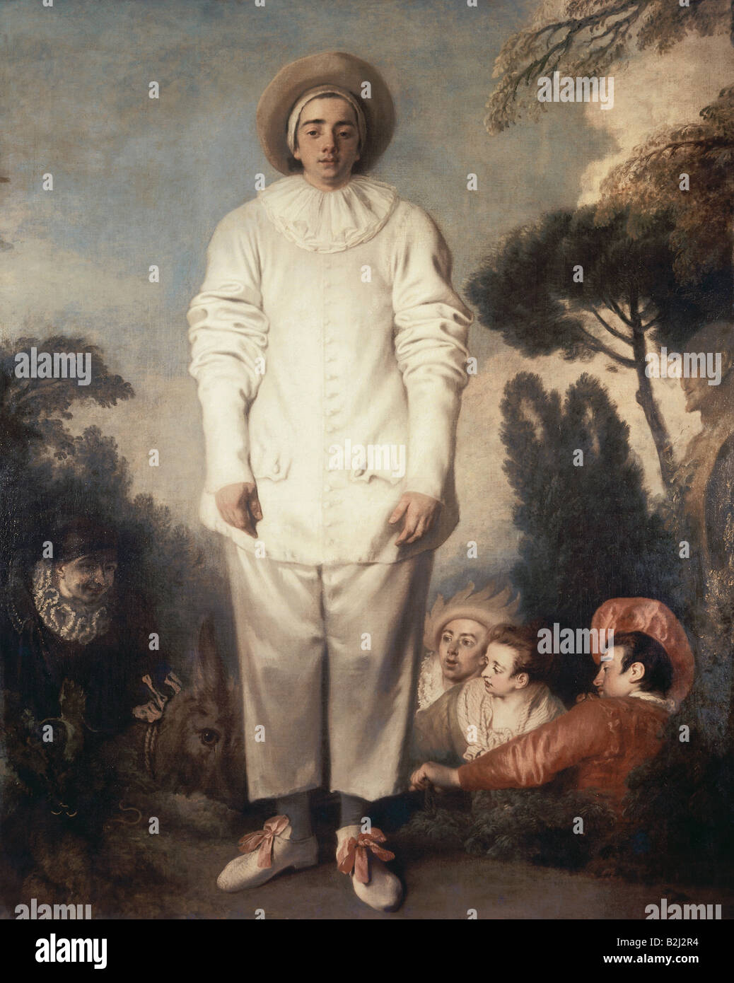 fine arts, Watteau, Antoine (1684 - 1721), painting "Pierrot : Gilles ...