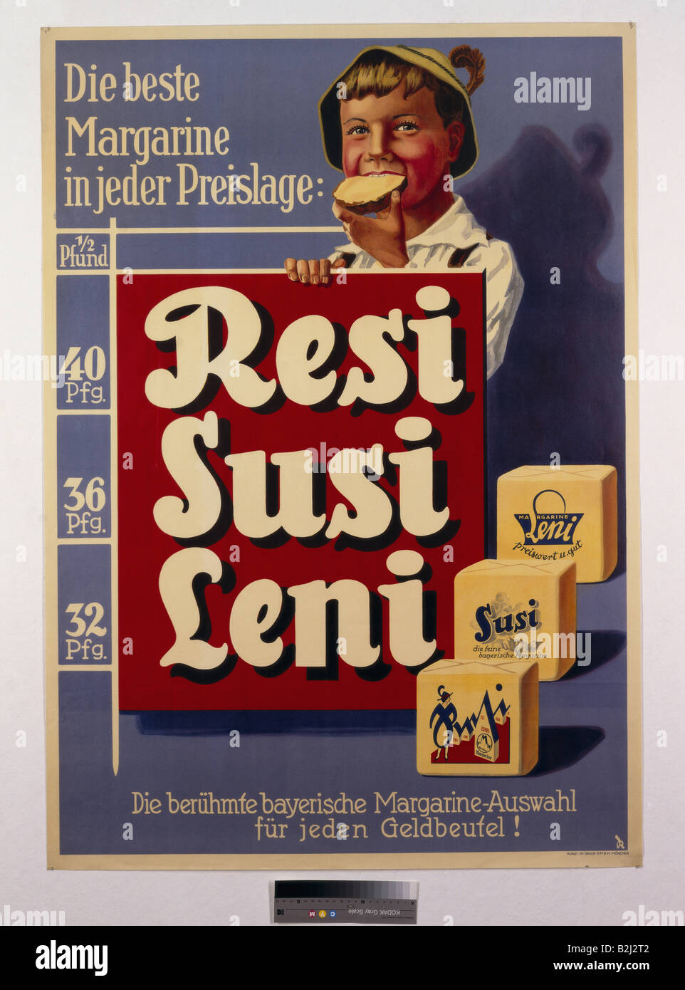 advertising, food, margarine, "Resi, Susi, Leni", poster, 1950s, Munich ...