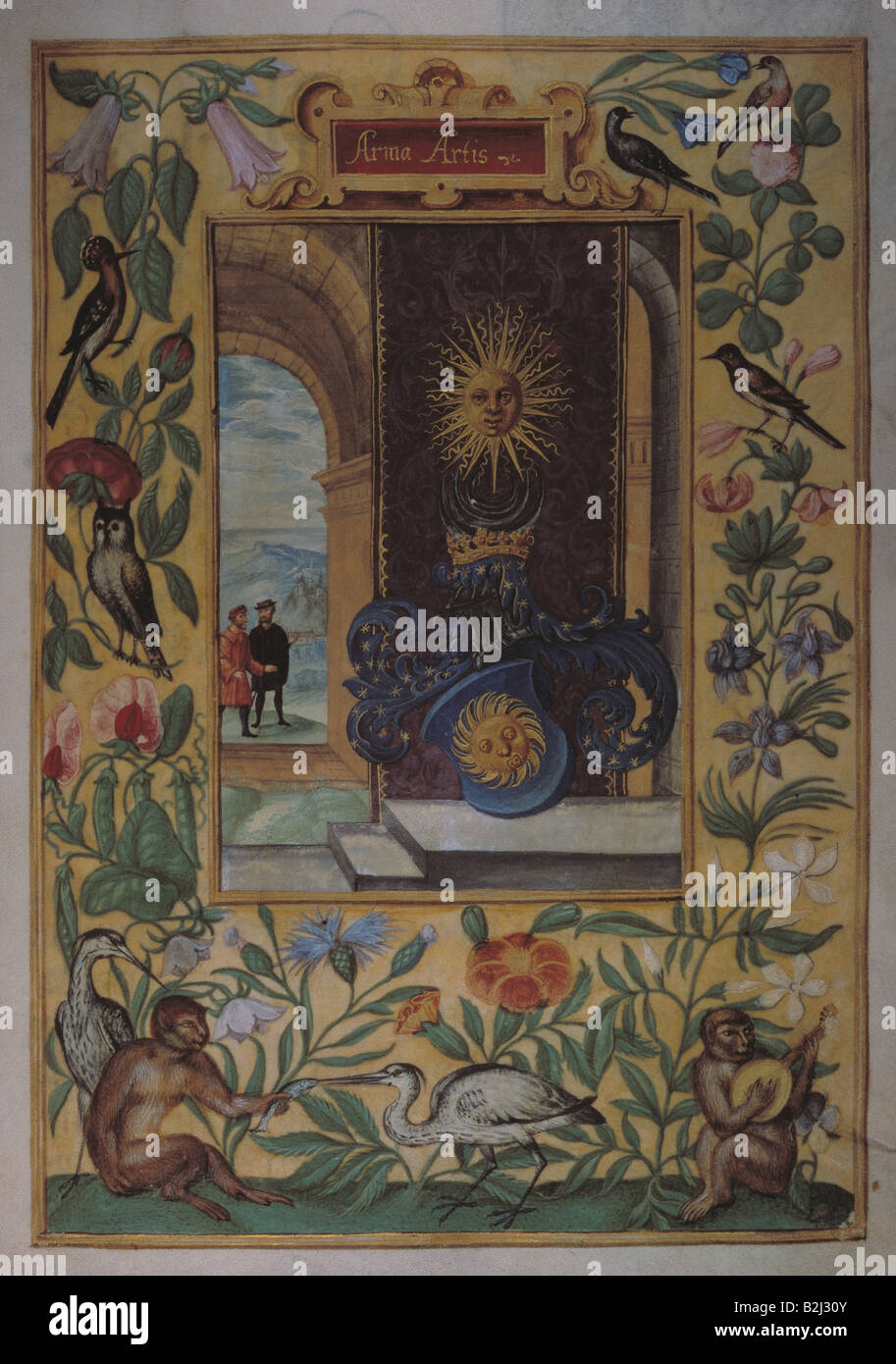 alchemy, allegory, "Arma Arts", miniature, "Splendor Solis", Augsburg ...