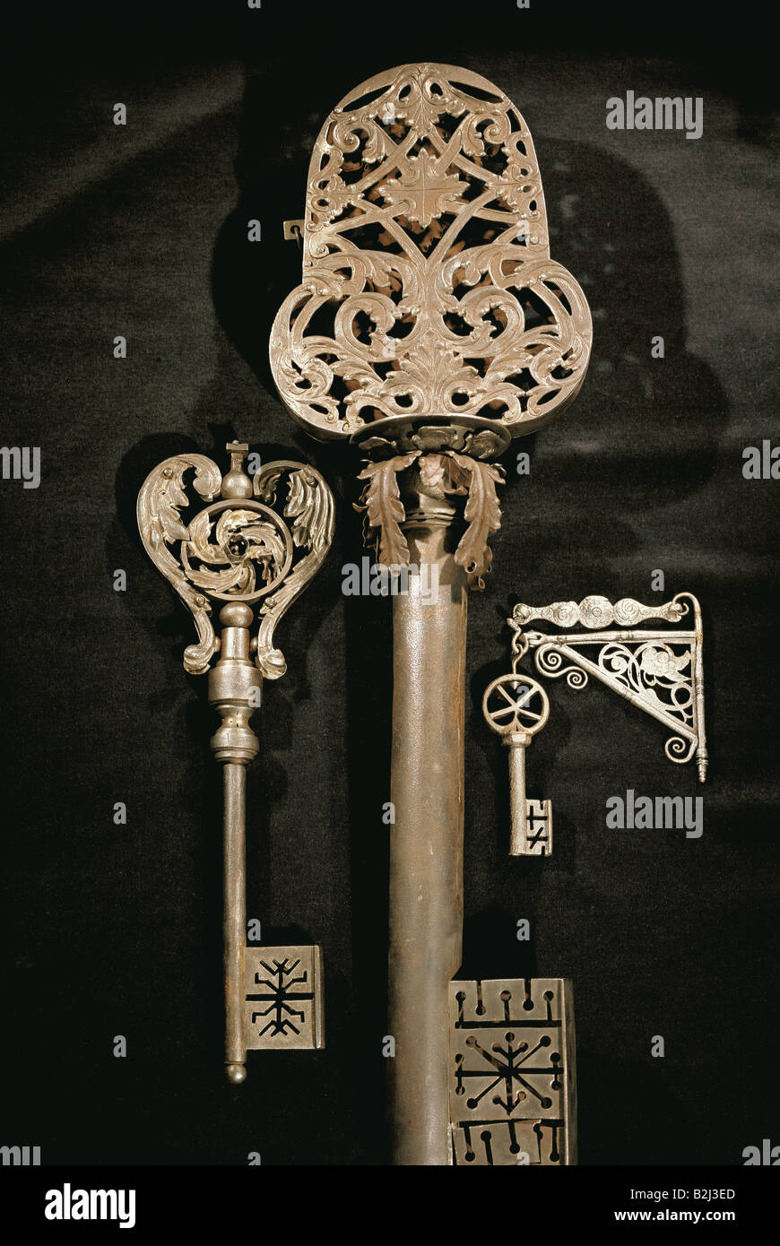 craft / handcraft, smith, decorative keys as inn signs, left 18th ...