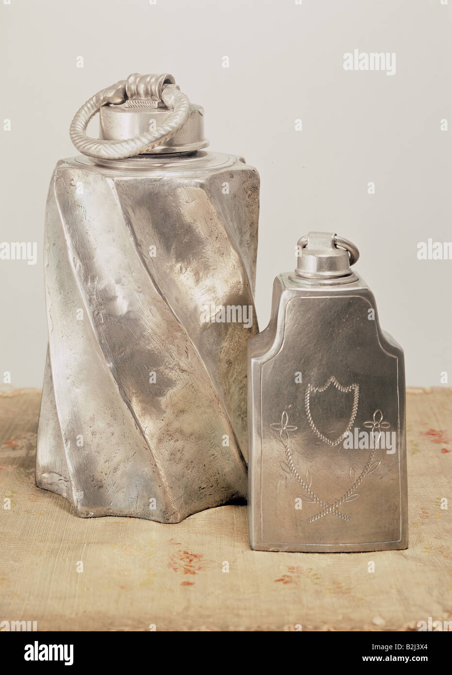 household, dishes, flasks, tin, small flask, Bavaria, early 19th ...