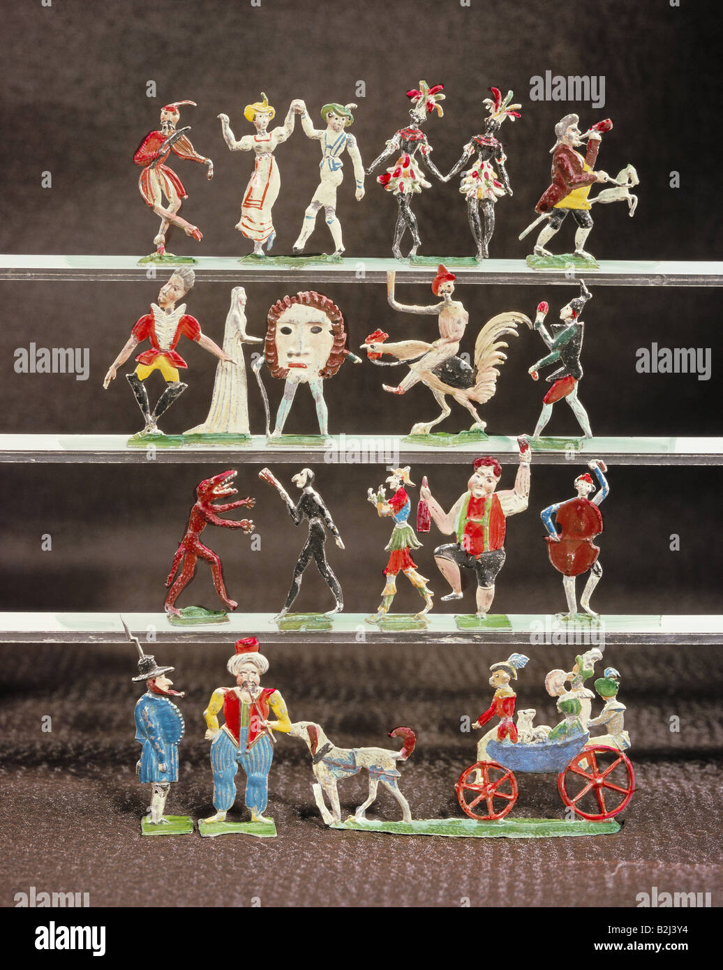 toys, pewter figures, carnival, studio Ernst Heinrichsen, Nuremberg ...