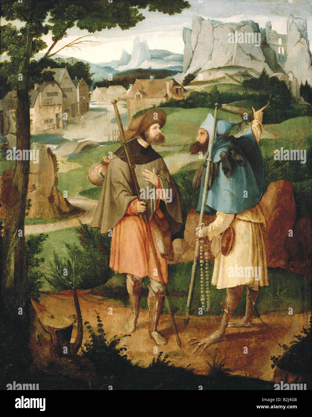 religion, christianity, pilgrimage, the devil leading a pilgrim astray ...