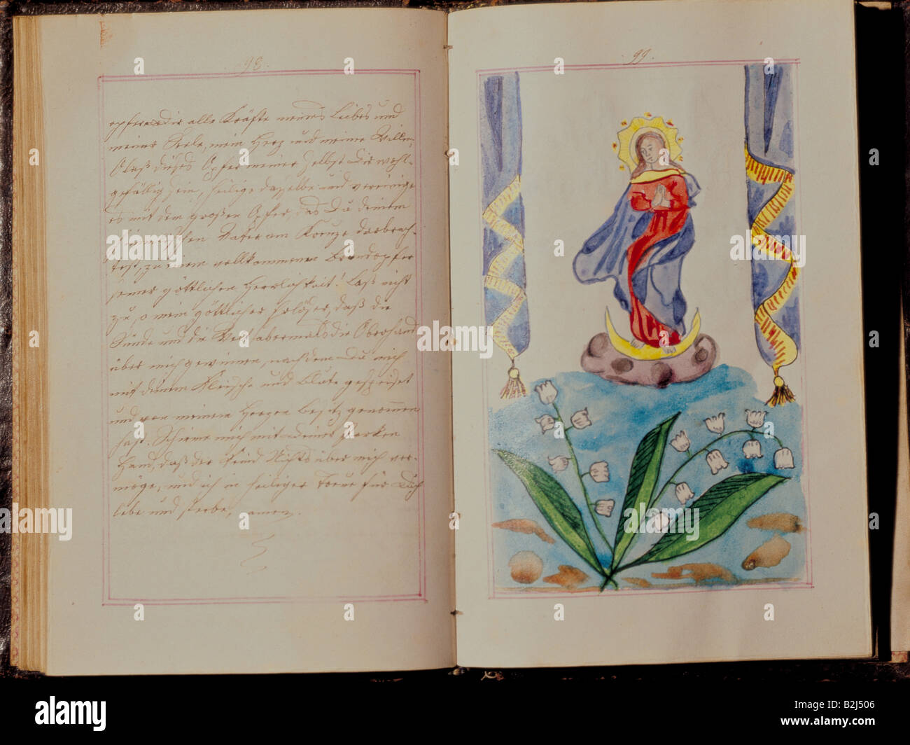 religion, christianity, books, prayer book with illustration of the ...