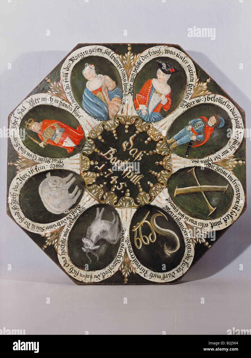 game, pochen, board, lime tree wood and tempera, South Germany, 1745 ...