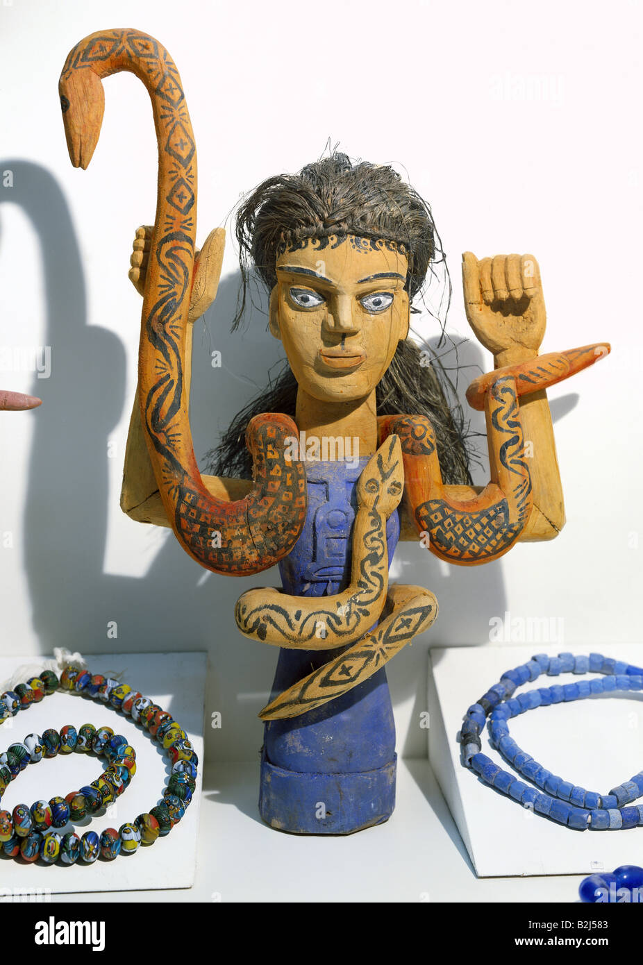 religion, Vodou, Mama-Wati figure by Chuchuwu, painted wood carving ...