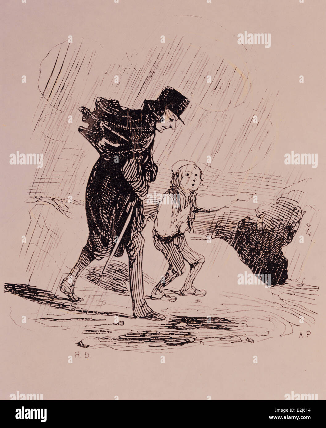 medicine, physicians, "The Country Doctor", drawing by Honore Daumier ...