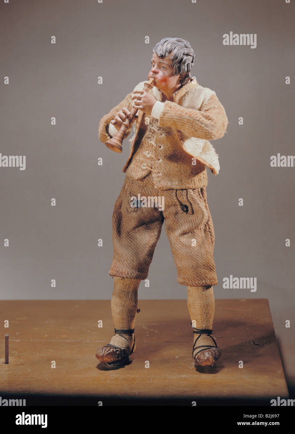 Christmas, cribs, nativity scene, figures, musician with shawm, "Palace Crib", Naples, Italy ...