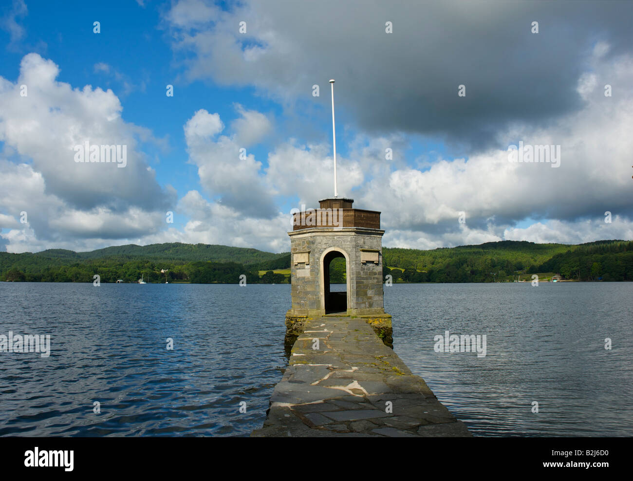 Storrs Temple at Storrs Hall Hotel, jutting out into Lake Windermere ...