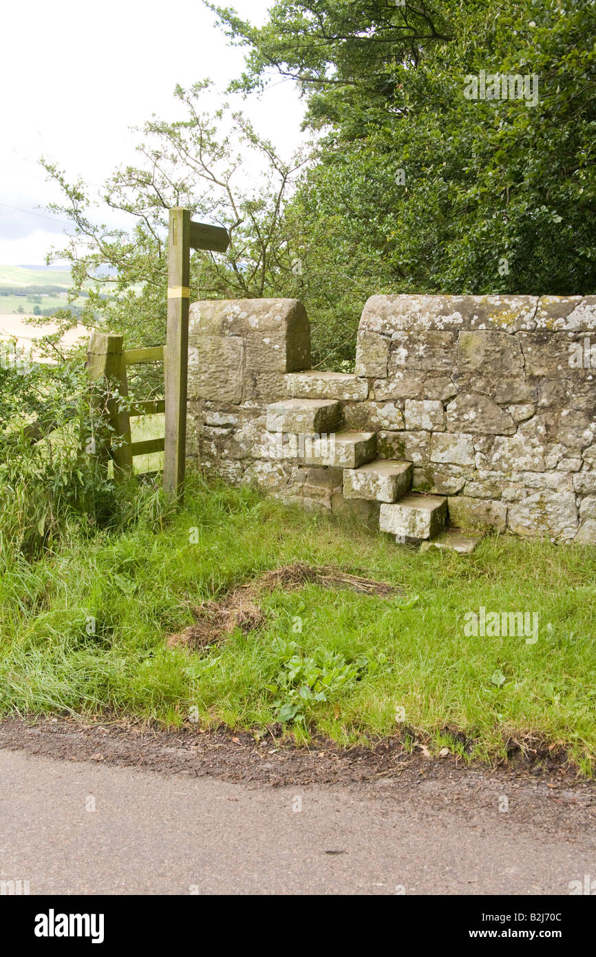Stone stile Northumberland England Stock Photo - Alamy