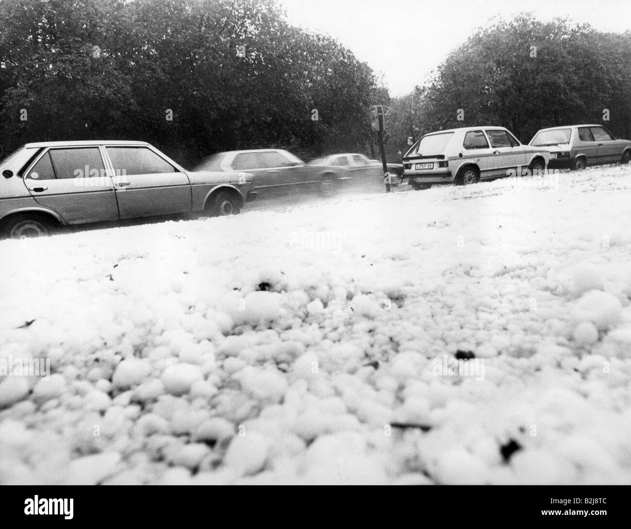 natural disaster/catastrophe, hail stones, Munich, 12.7.1984 Stock ...
