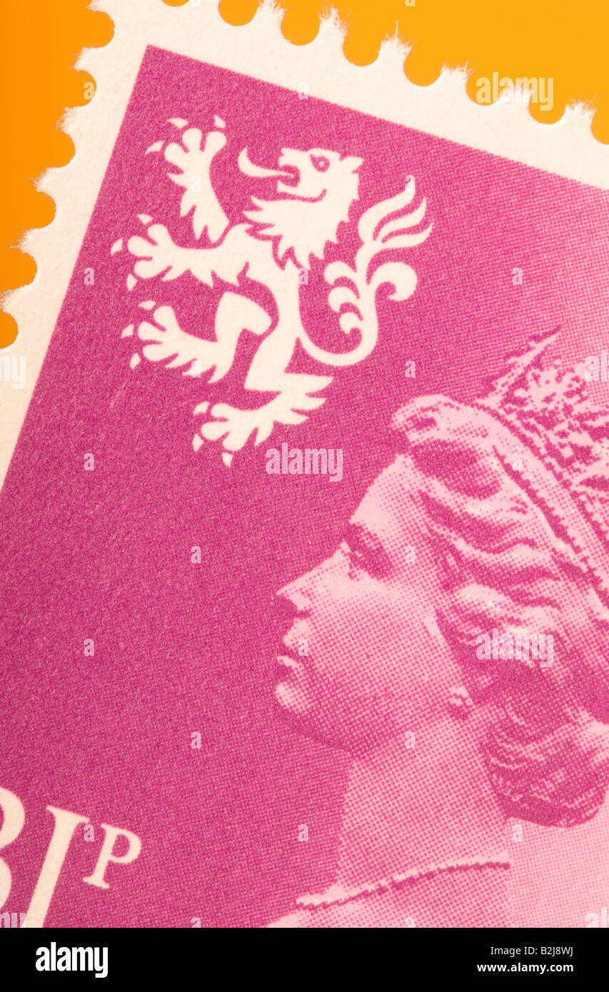 Scottish Royal Mail UK postage stamp with Queen Elizabeth II Stock ...
