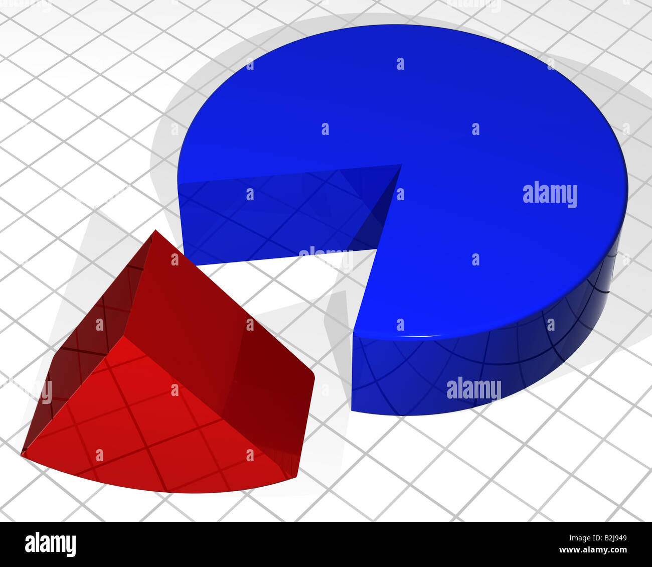 Illustration of a pie chart with a slice turned up on its end Stock ...
