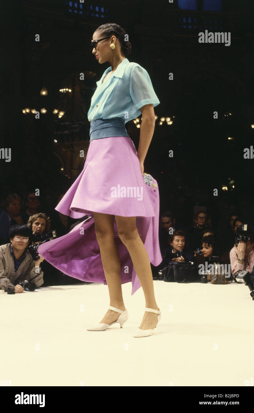 fashion, 1980s, mannequin, wearing skirt and jacket, full length ...