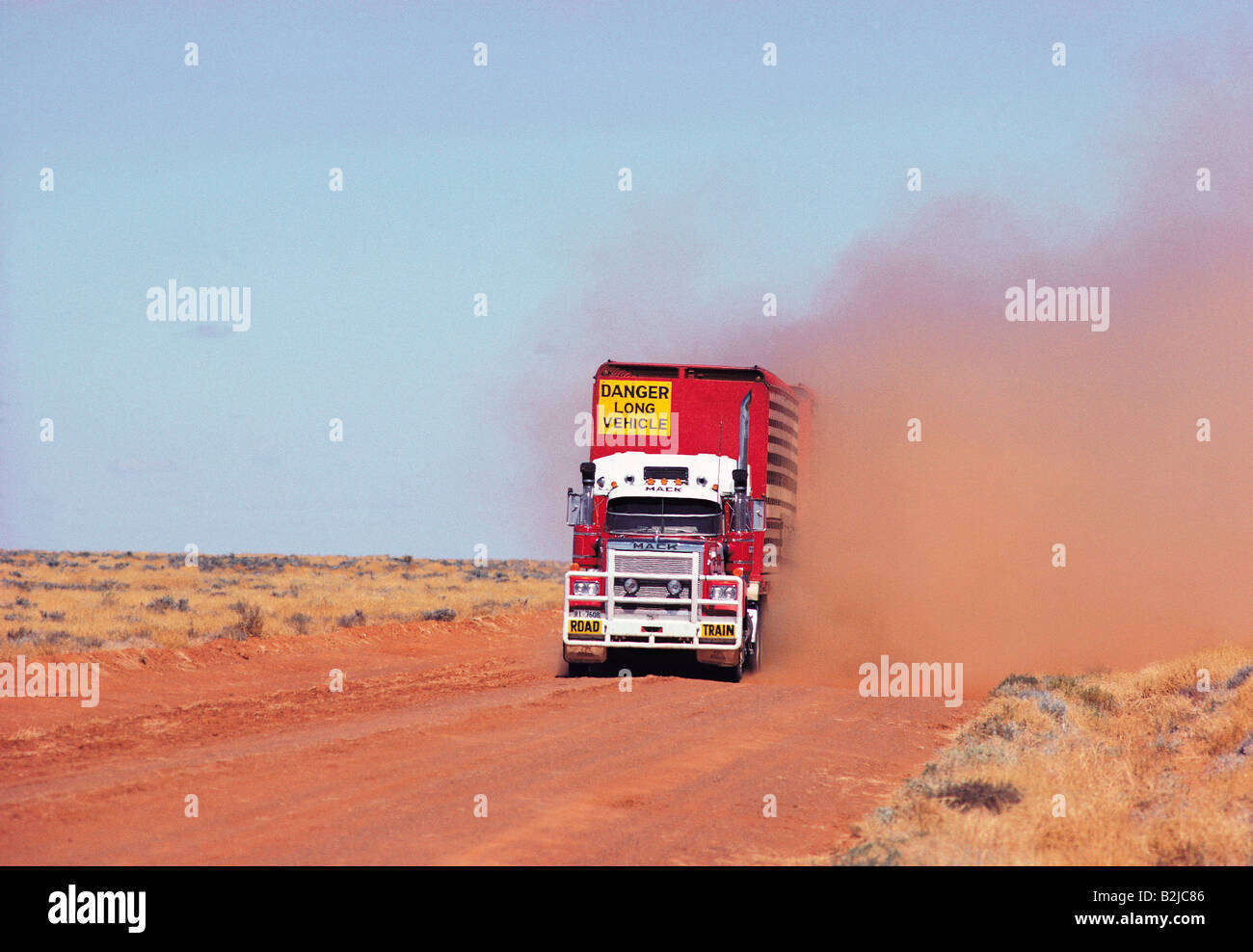Australia. Northern Territory. Road train on outback dirt road Stock ...
