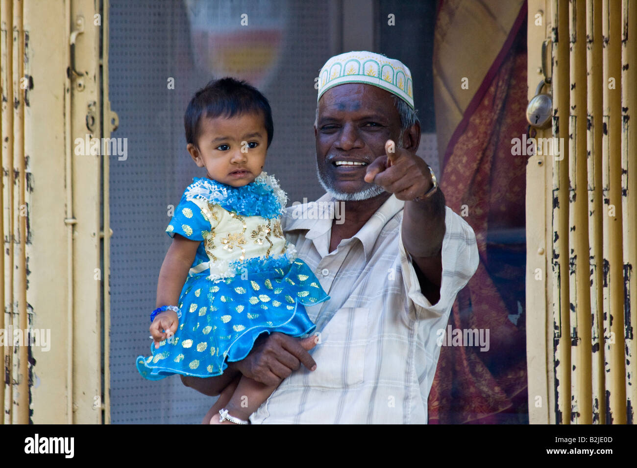 Indian Muslim Man and Baby Girl in Madurai South India Stock Photo - Alamy