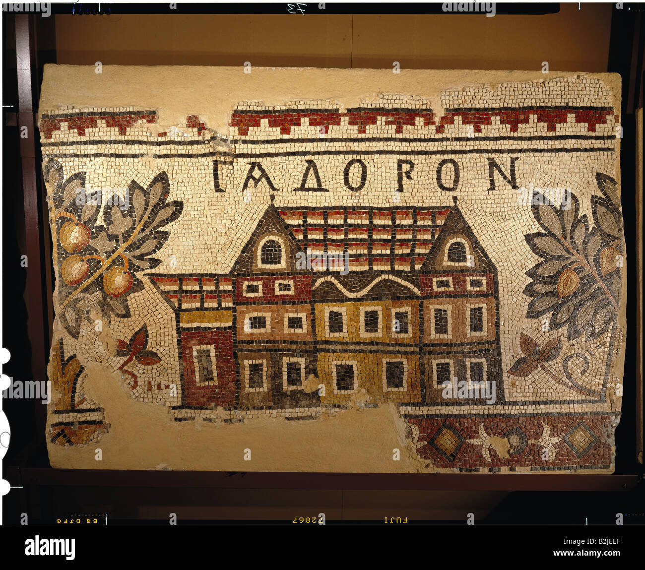 fine arts, Middle Ages, Jordan, mosaic, "Gadoron", Ma`in, Acropolis ...