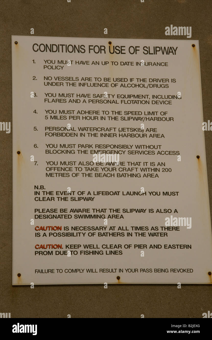 Harbour slipway warning sign hi-res stock photography and images - Alamy