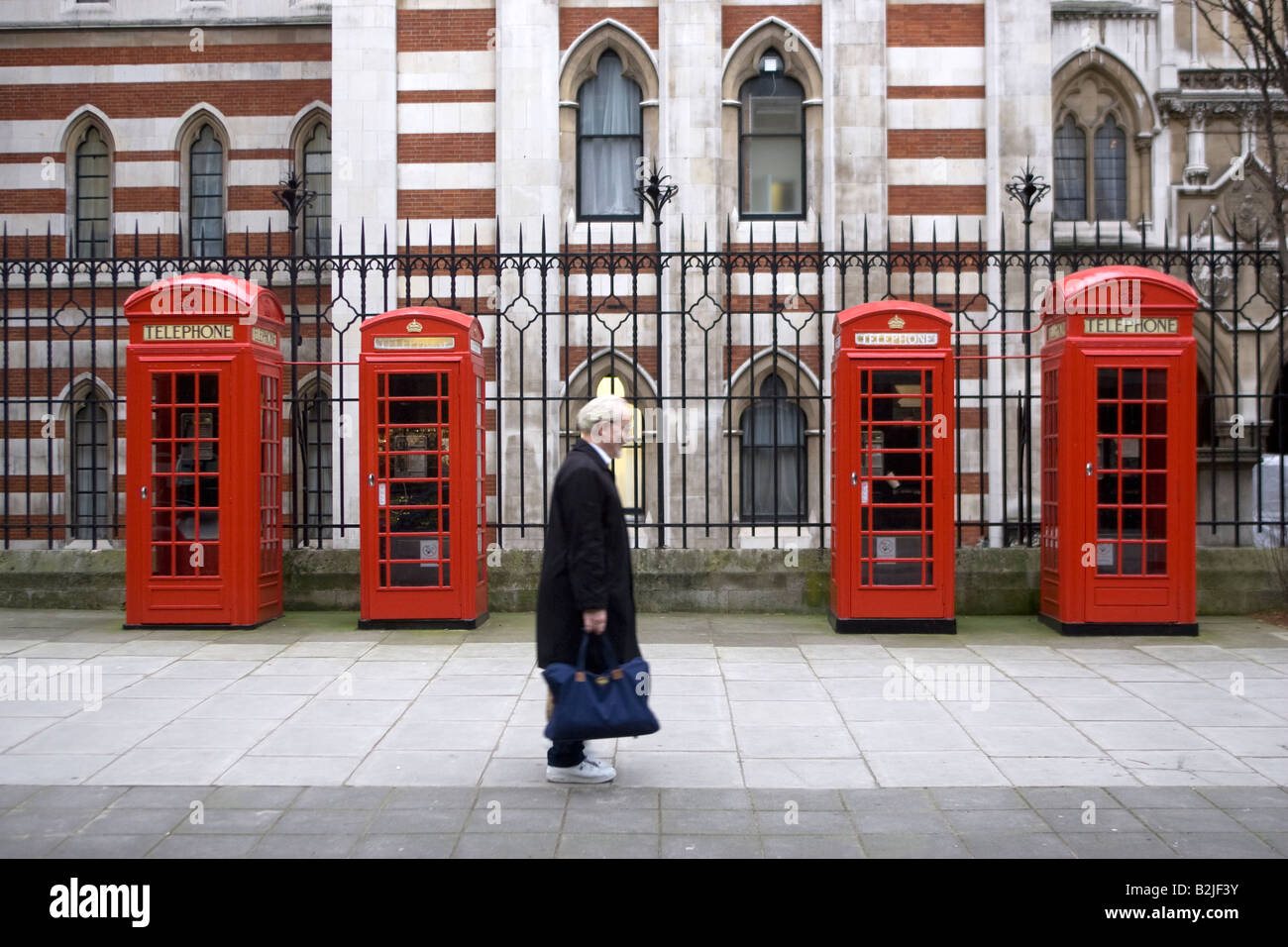 Four old red telephone hi-res stock photography and images - Alamy