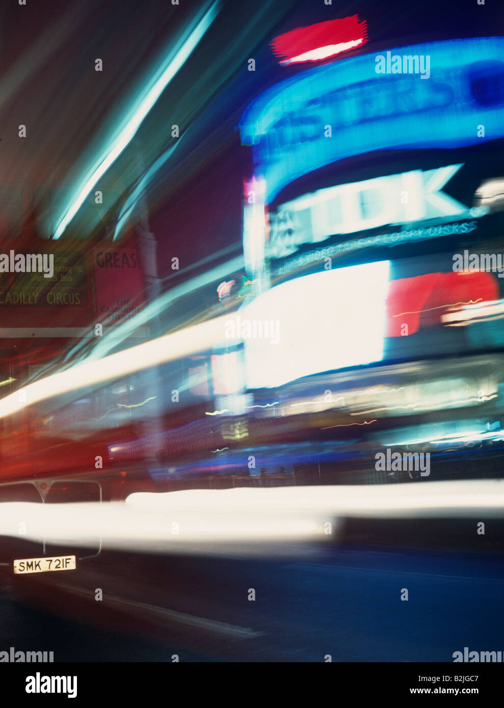 blurry red bus, Piccadilly Circus, London Stock Photo - Alamy