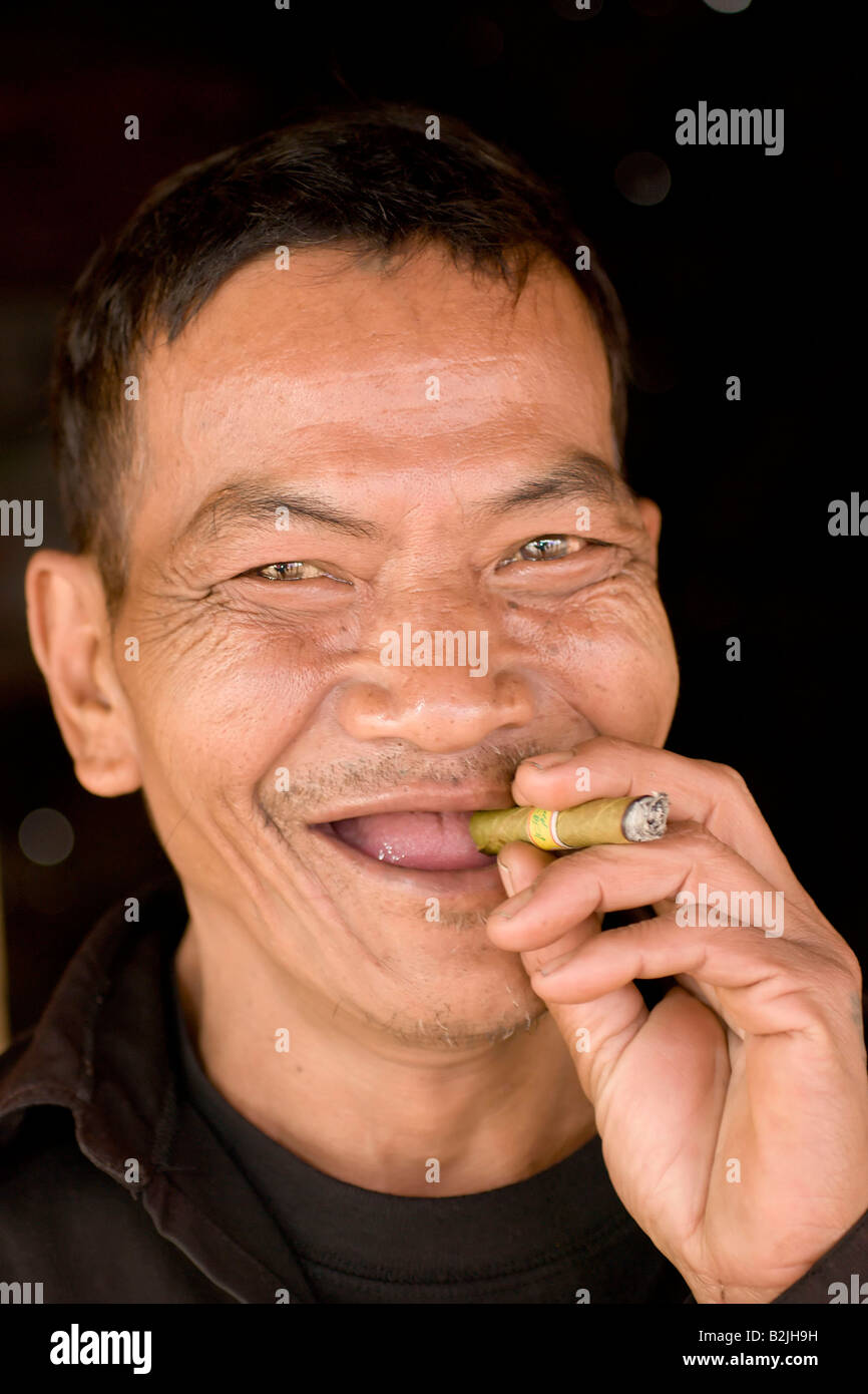 Shan Man with Cheroot Stock Photo - Alamy