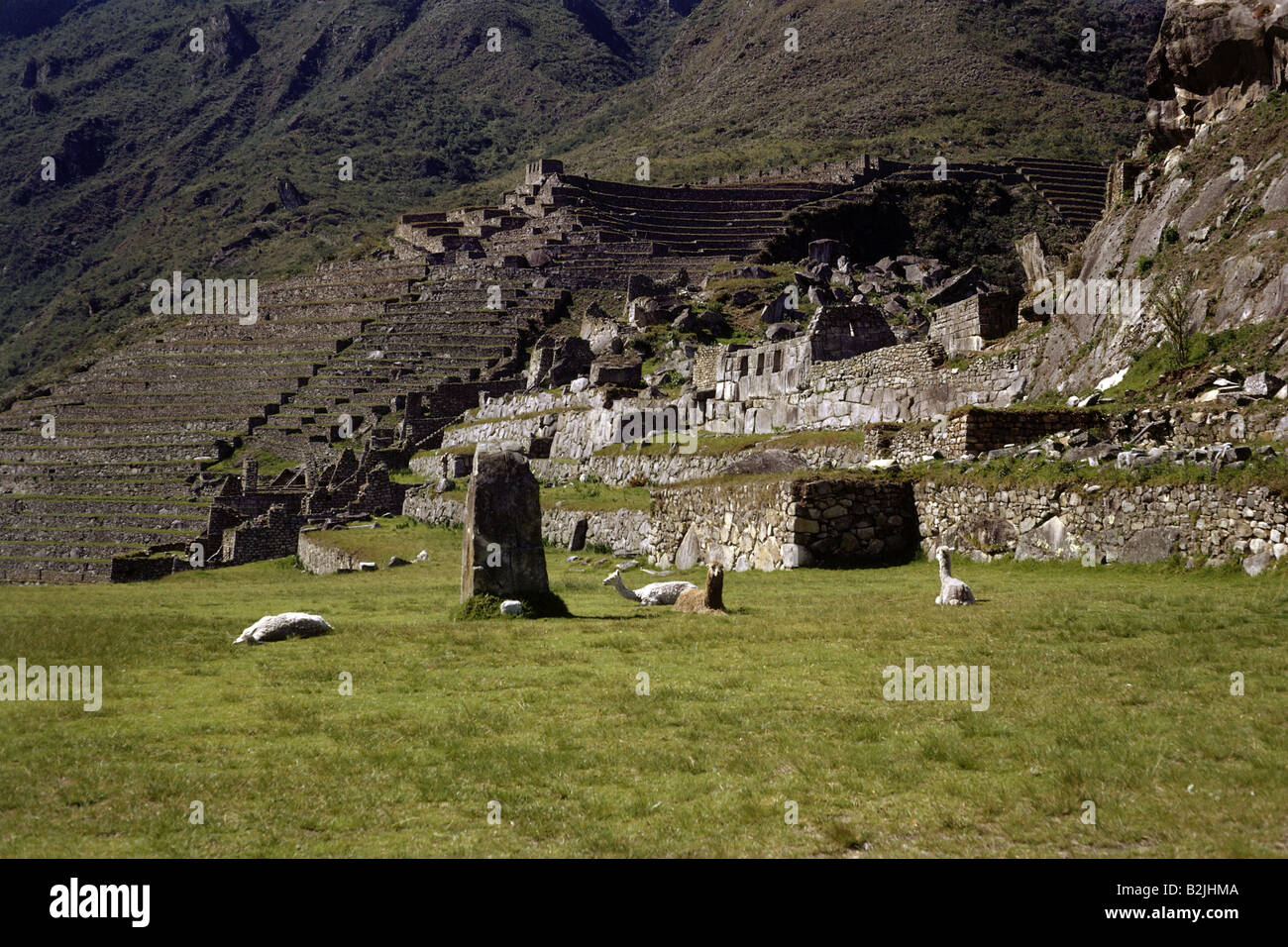geography / travel, Peru, Machu Picchu, Inca town, holy place with ...