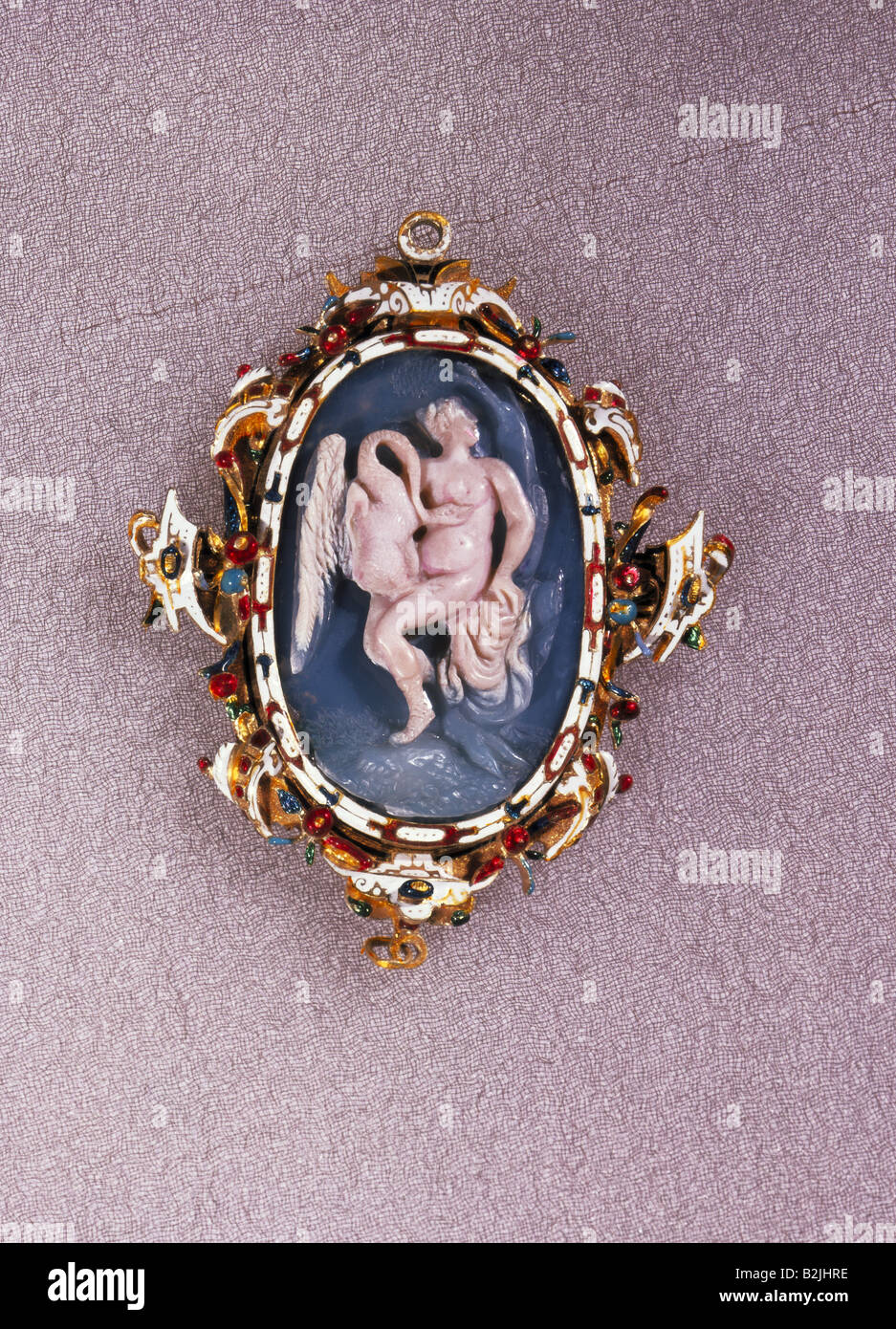 fine arts, jewellery, intaglios, Leda and the Swan, agate, 3.4 cm x 2.3 ...
