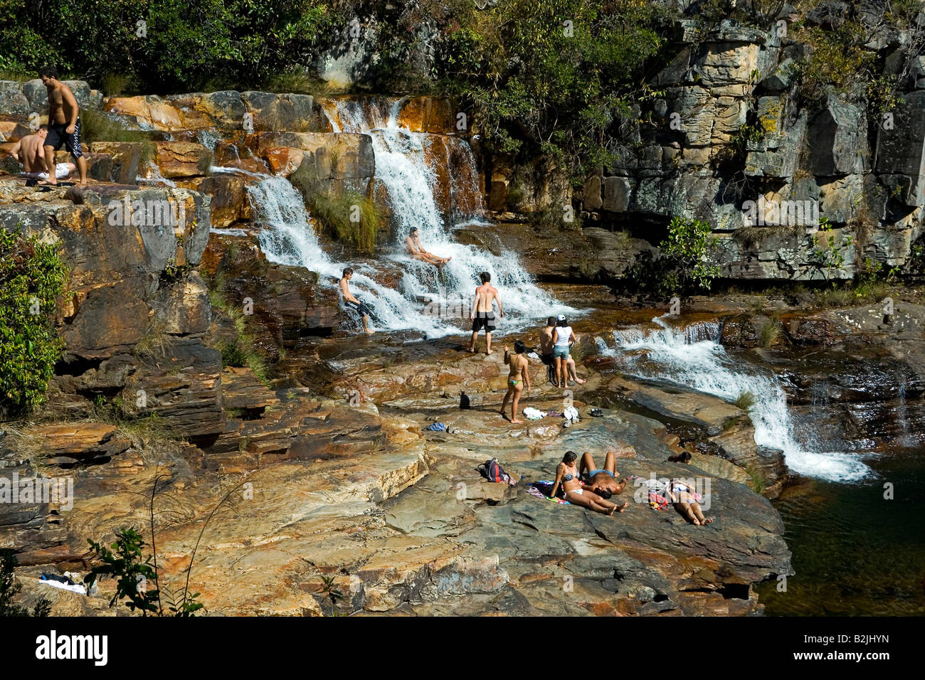 Almecegas II Waterfall, Chapada dos Veadeiros, Veadeiros Tableland ...