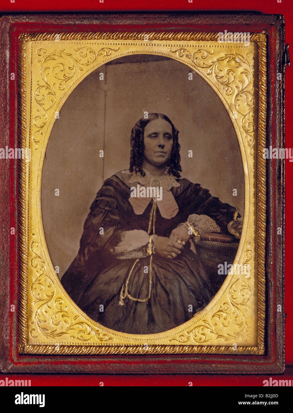 people, women, 19th century, image of a sitting lady, ambrotype ...