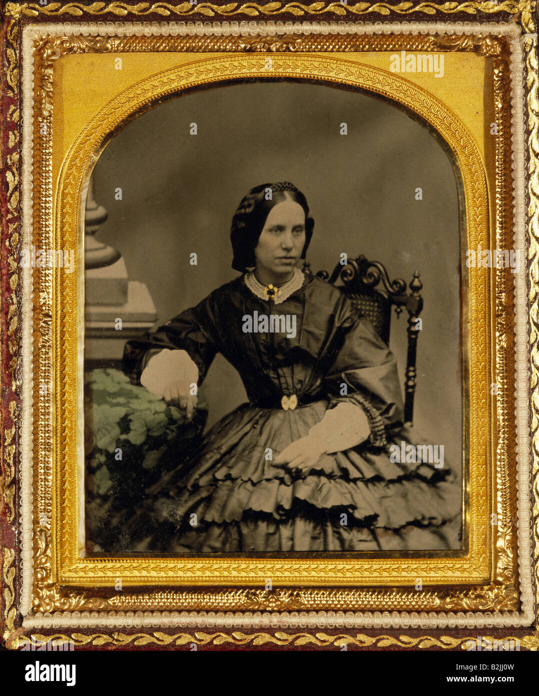 people, women, 19th century, image of a sitting lady, ambrotype ...