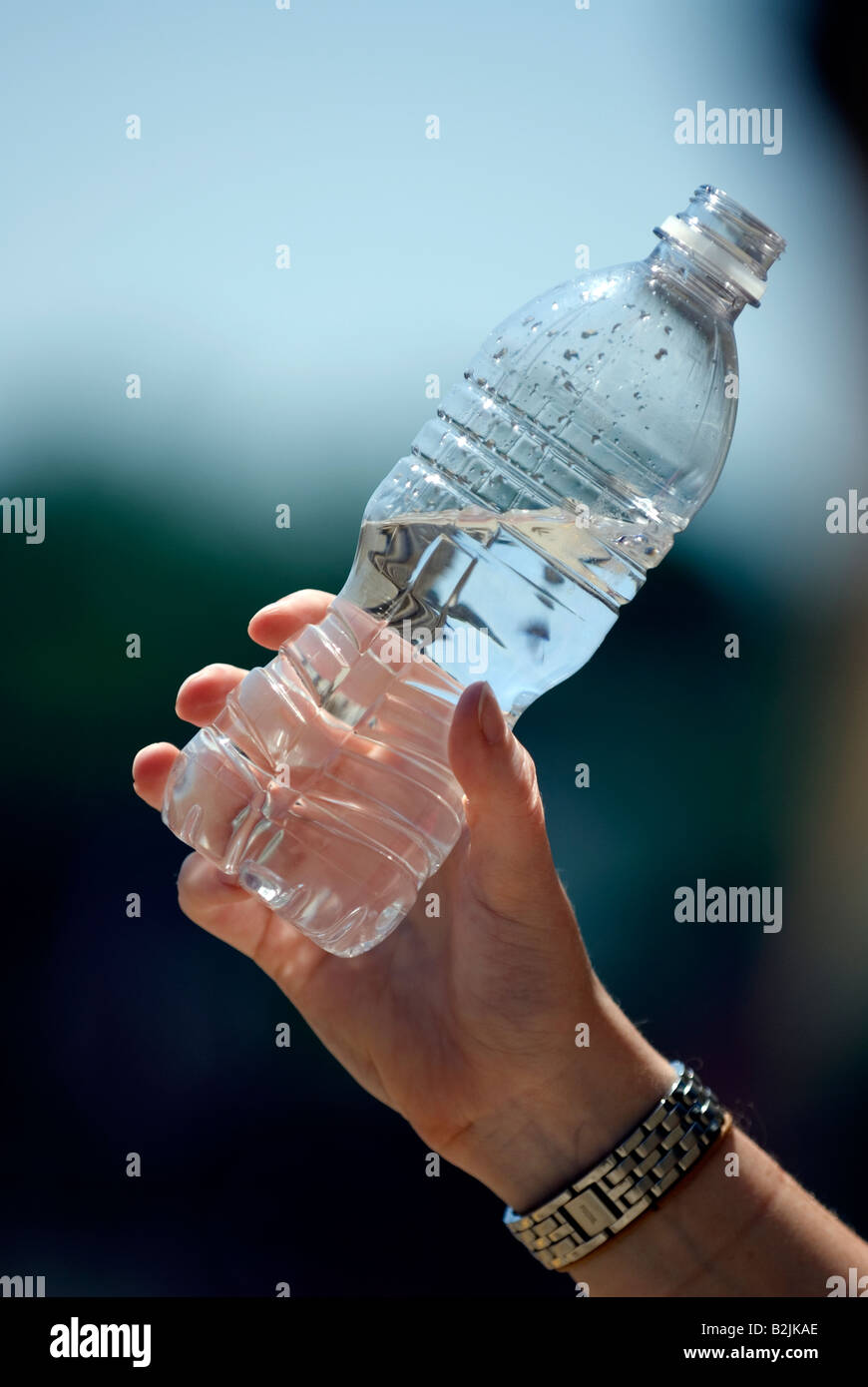 A bottle of water against on a hot summer day Stock Photo - Alamy