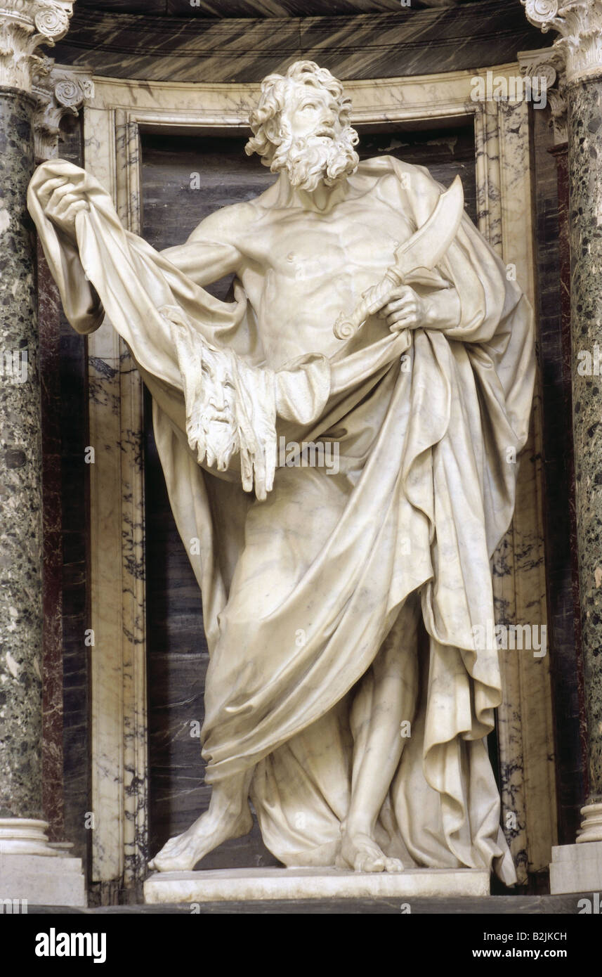 Bartholomew the Apostle, statue at the Basilica of St. John Lateran ...