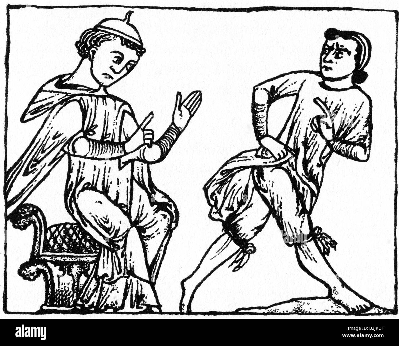 medicine, physicians, caricature, patient running away from a physician ...