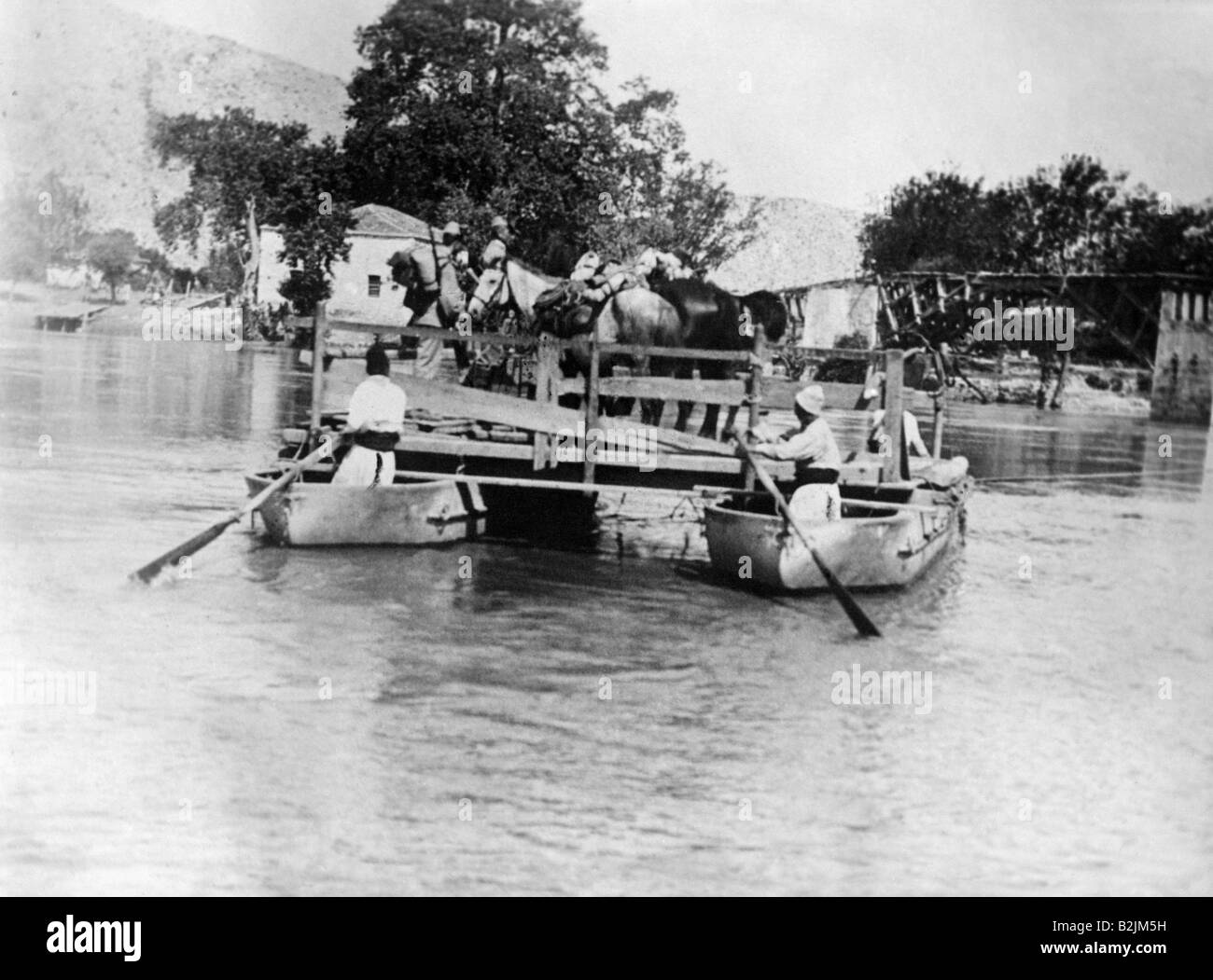 events, First World War / WWI, Balkan Front, Serbia, soldiers crossing ...