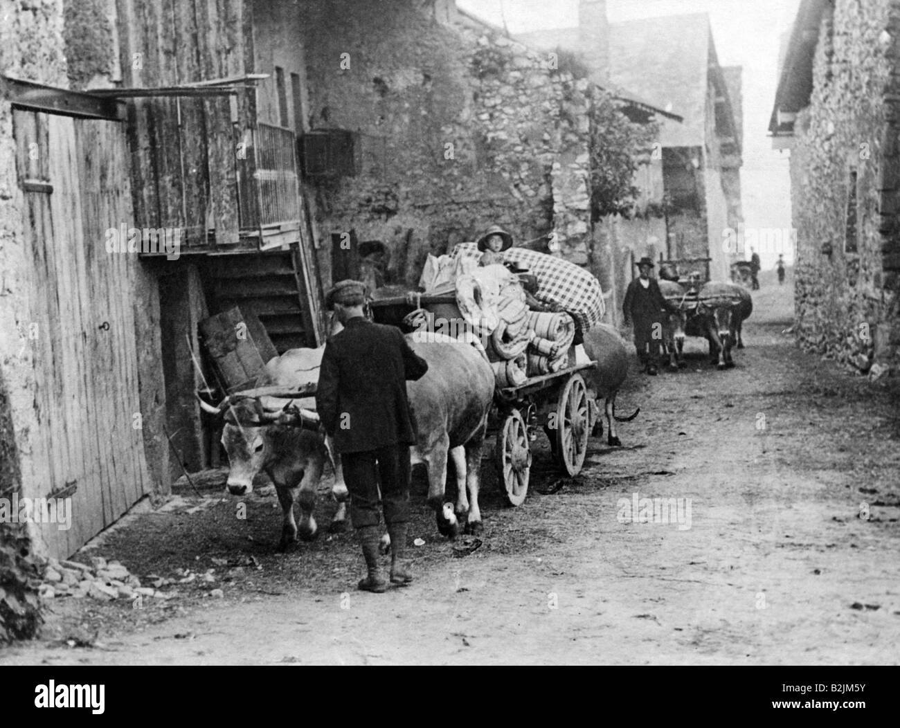 events, First World War / WWI, Balkan Front, Serbian refugees, circa ...