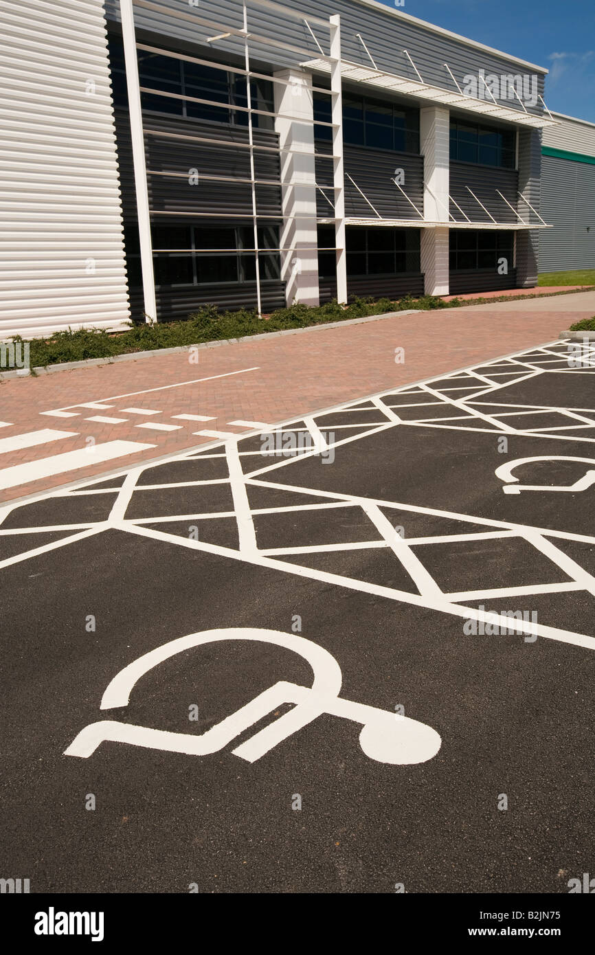 UK disability disabled parking place outside newly built office ...