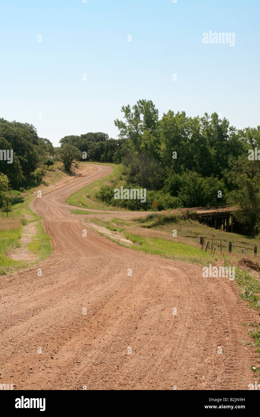 Country road curves through western Iowa loess covered hills Stock ...