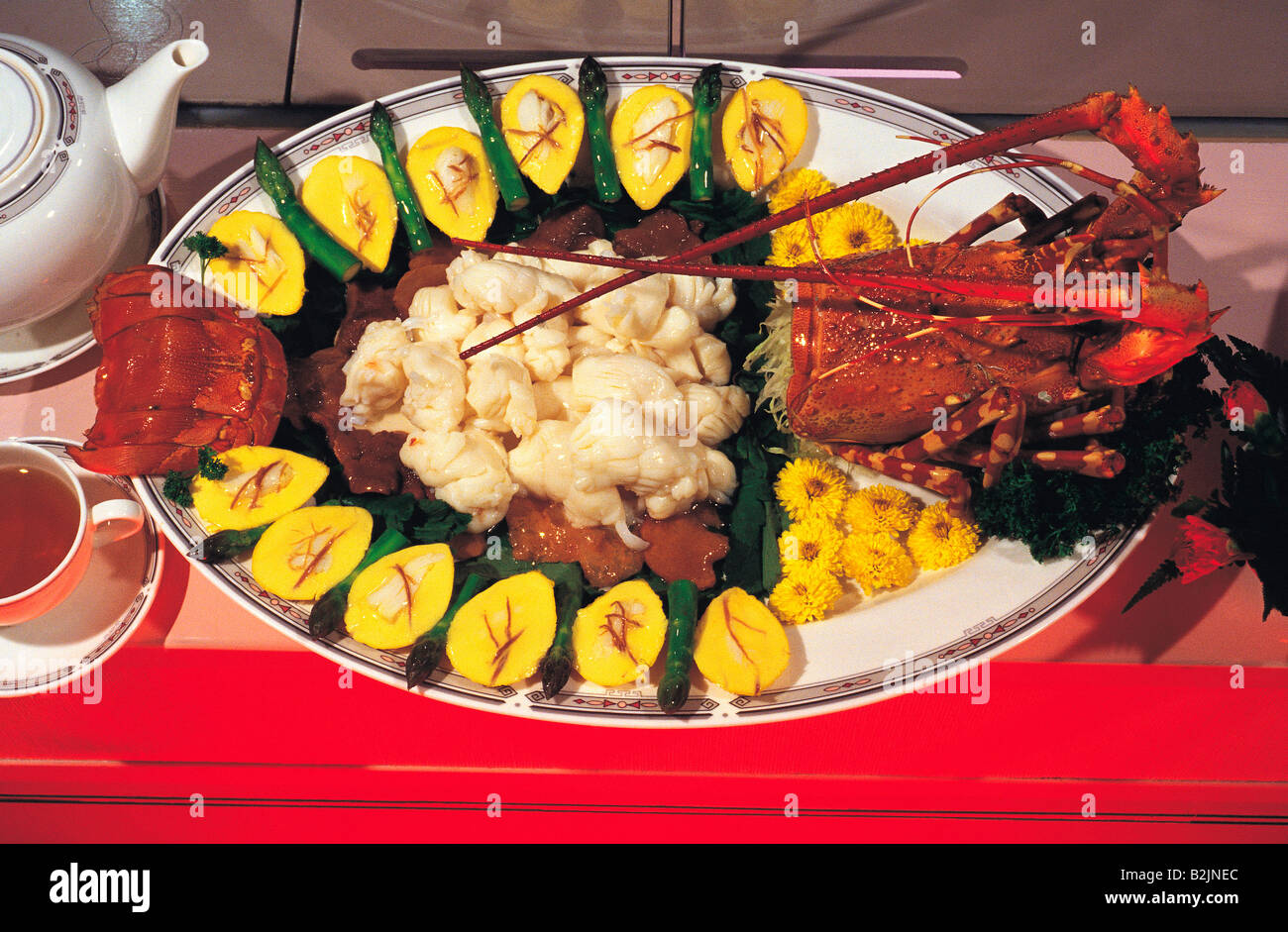 Still life of Cantonese style crayfish dish. The Peninsula hotel ...