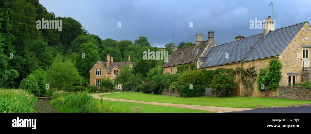 UPPER SLAUGHTER, GLOUCESTERSHIRE, UK - JULY03, 2008: Panorama view of ...