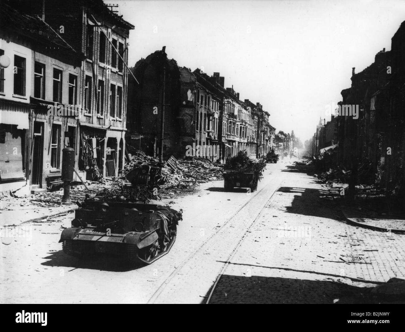 events, Second World War / WWII, Belgium, British column in Leuven, May ...
