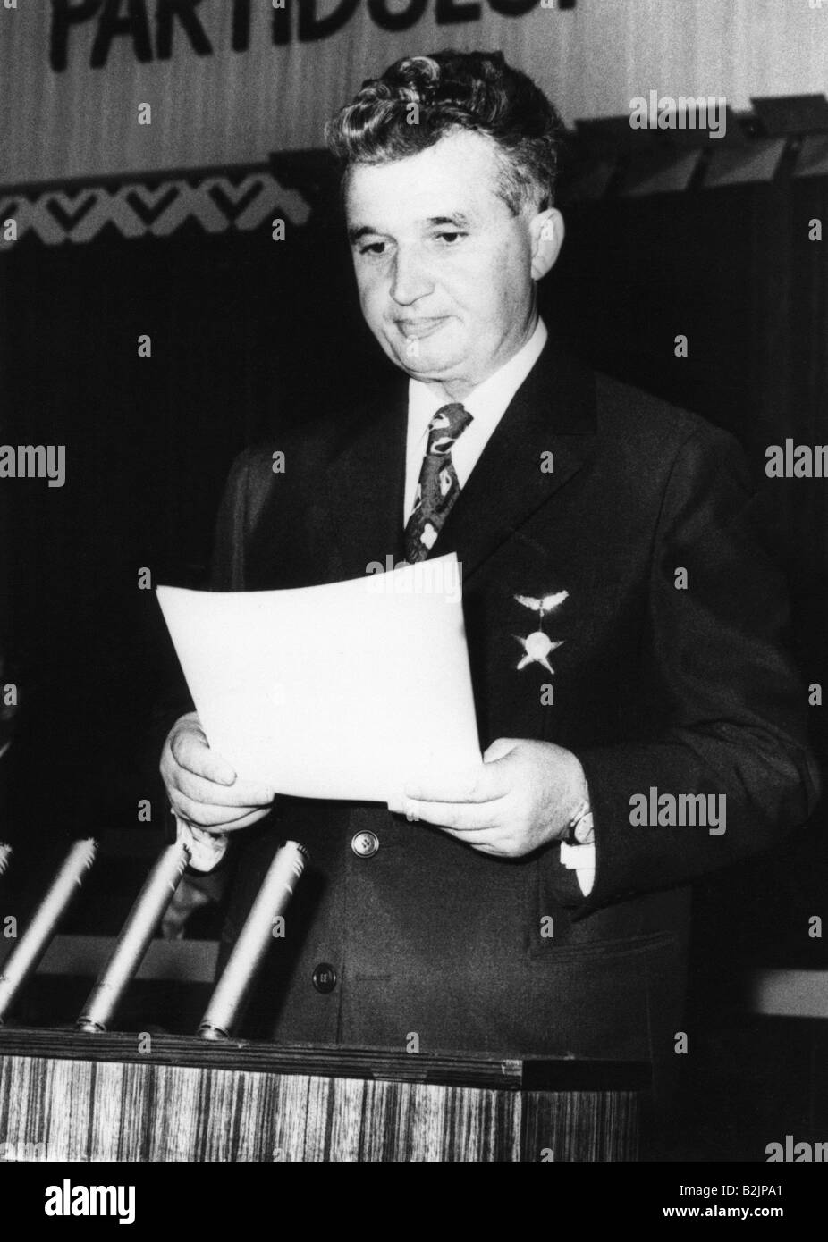 Ceausescu, Nicolae, 26.1.1918 - 25.12.1989, Romanian politician (PCR ...