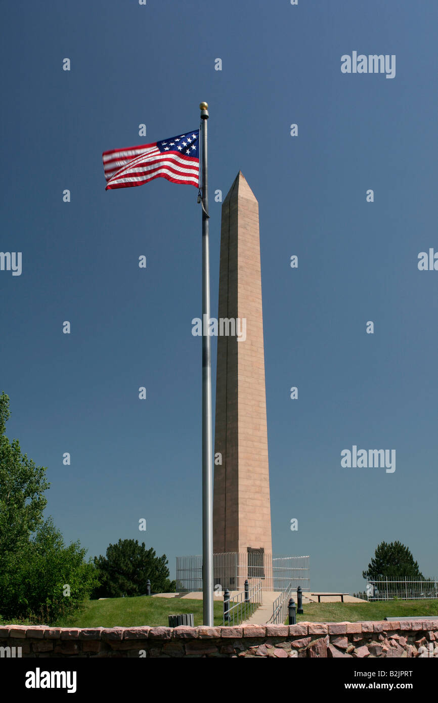 Early US flag Sergeant Floyd Monument Sioux City Iowa Stock Photo - Alamy