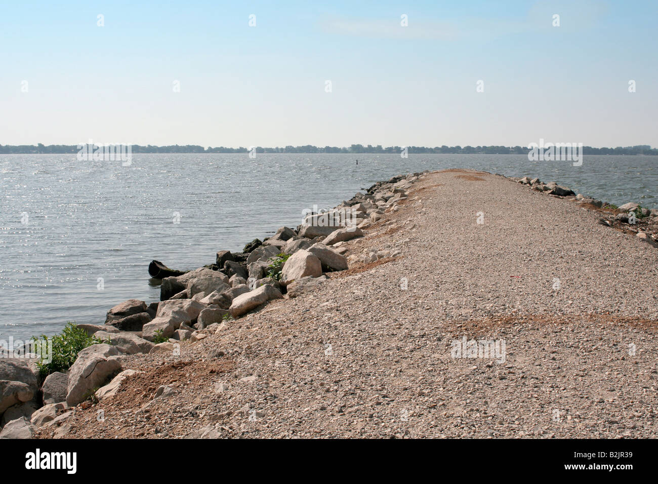 Causway into Storm Lake from Chautauqua Park Storm Lake Iowa Stock ...