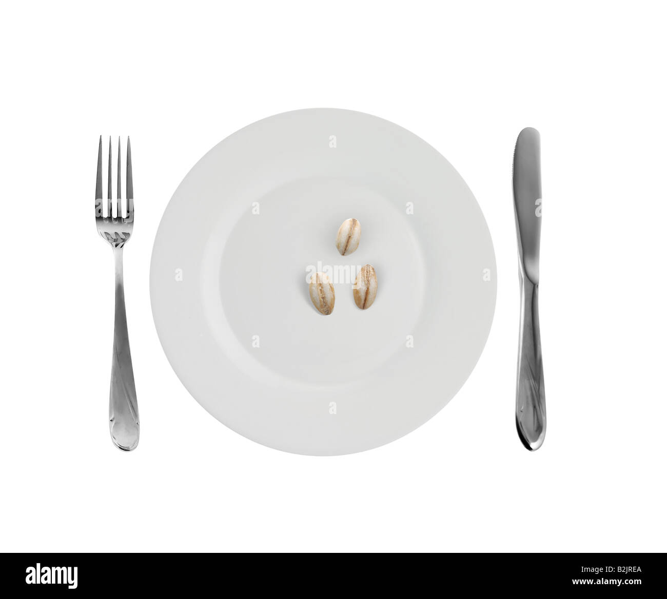 Vegetarian dish porridge A crude product of the big size on an empty ...