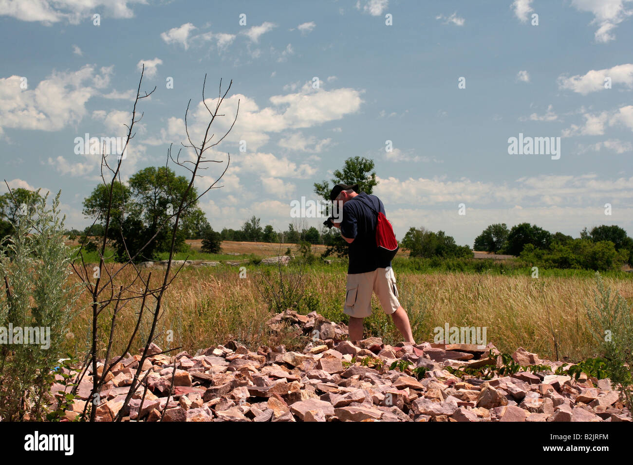 Photographer tourist snaps photo at pipestone quarry Pipestone National ...