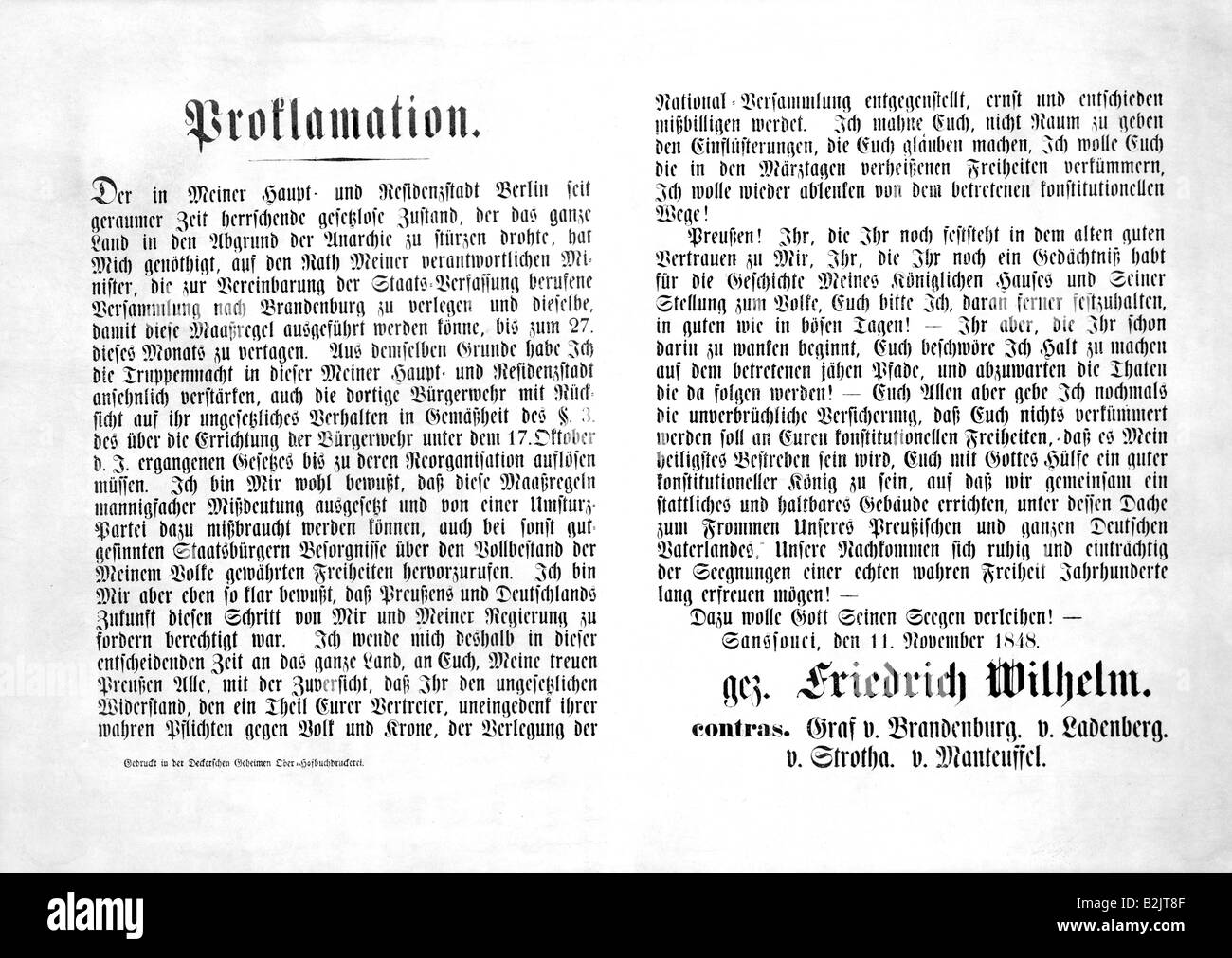 events, revolutions 1848 - 1849, Germany, Prussia, proclamation of King ...