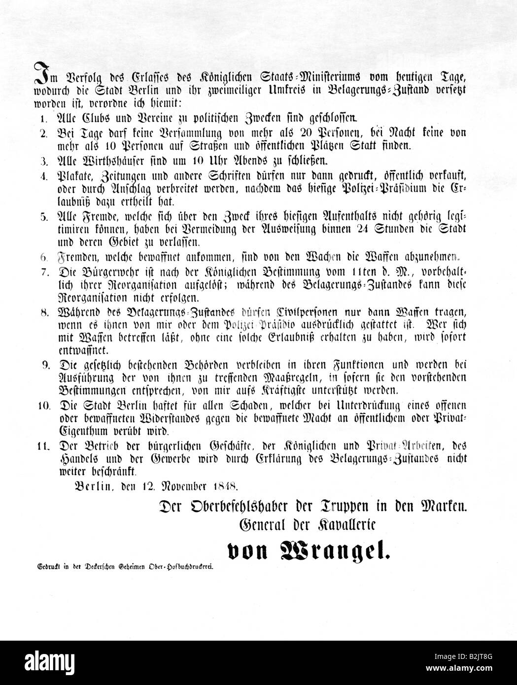 events, revolutions 1848 - 1849, Germany, Prussia, proclamation of ...